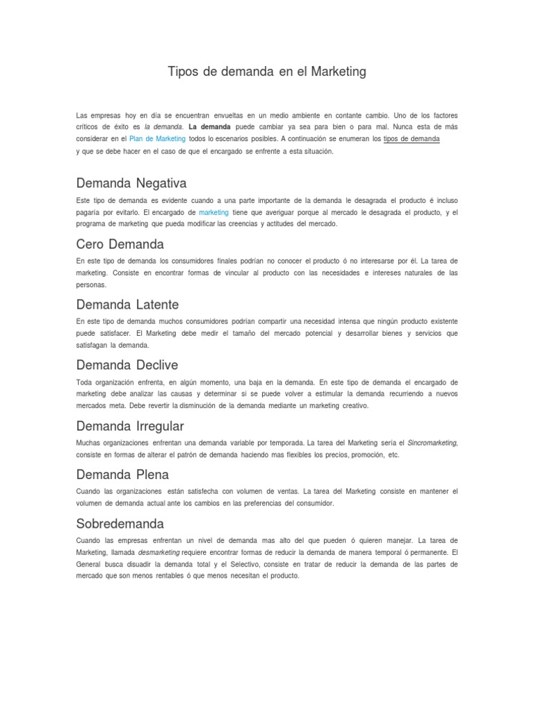 Tipos de Demanda | PDF | Negocios