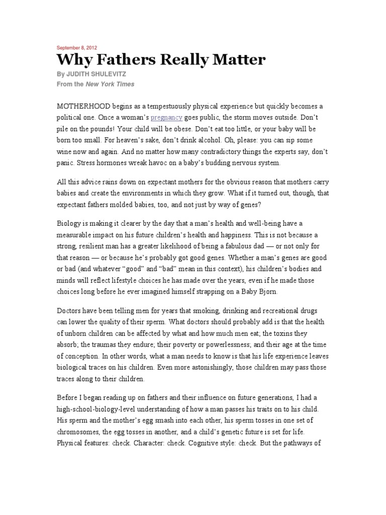 Why Fathers Really Matter | PDF | Epigenetics | Genetics