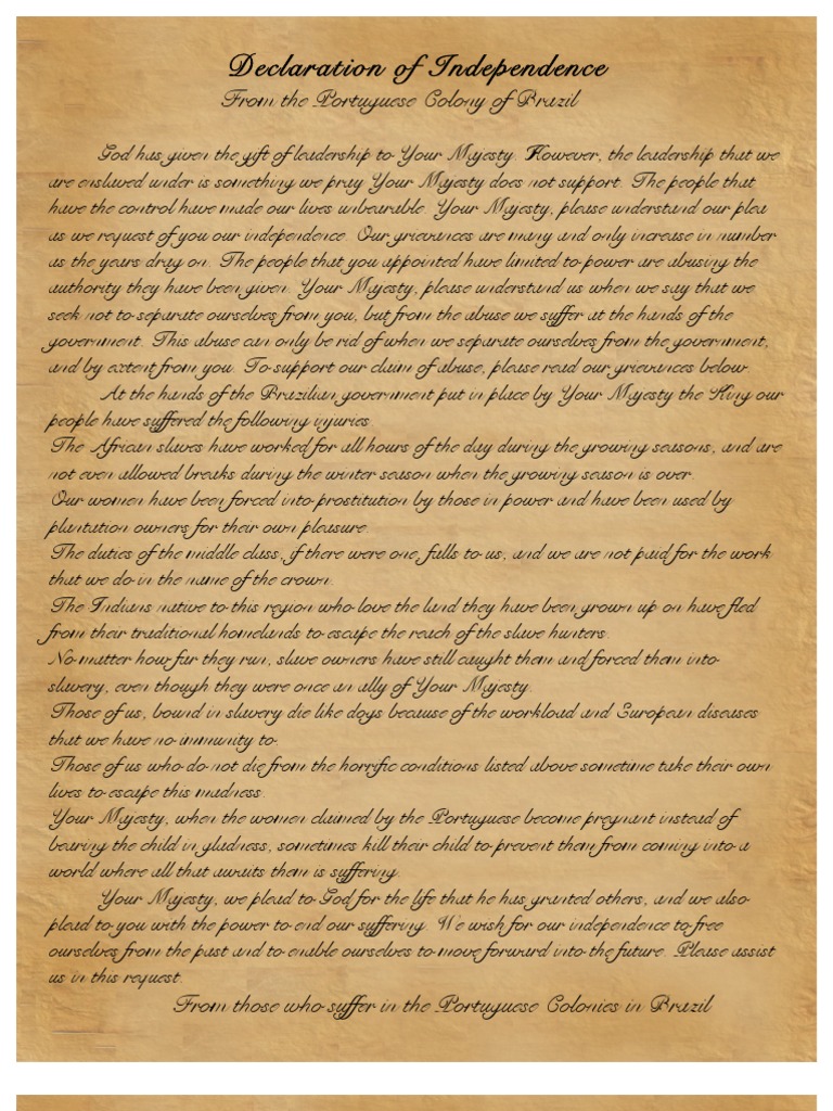 Declaration of Independence | PDF | Slavery | Brazil