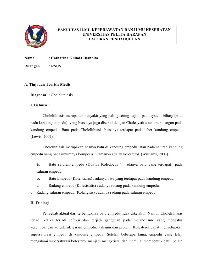 LP Cholelithiasis | PDF | Ilmu Sosial | Kesehatan Holistik