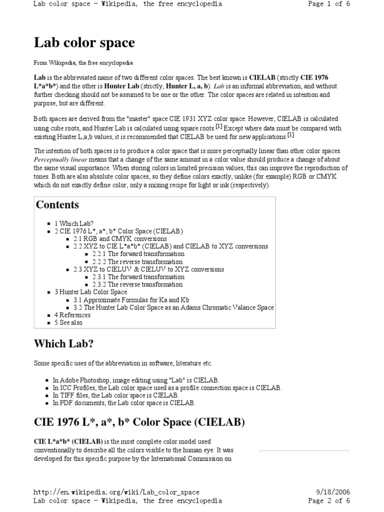 CIE Lab Color Space | PDF | Graphic Design | Interior Design