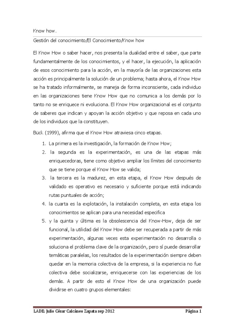 Know How - Como Se Hace | PDF | Saber como | Outsourcing