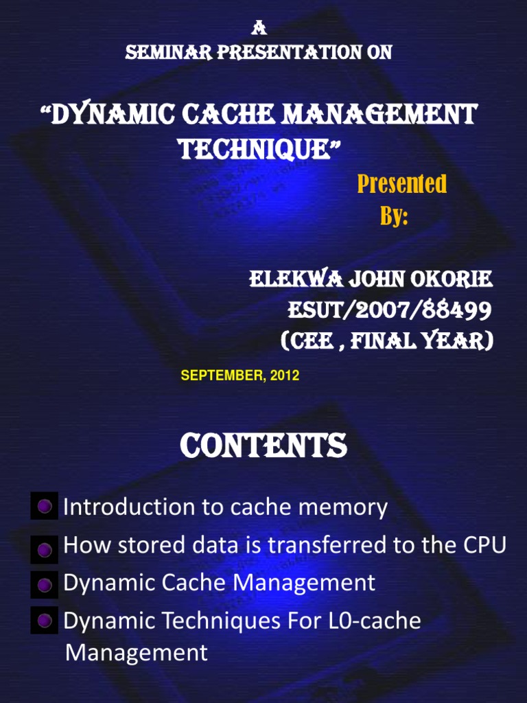 Dynamic Cachememory Management Techniques2 | PDF | Cpu Cache | Central Processing Unit