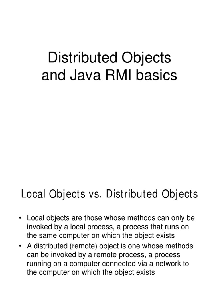Distributed Objects And Rmi Pdf Application Programming Interface Method Computer