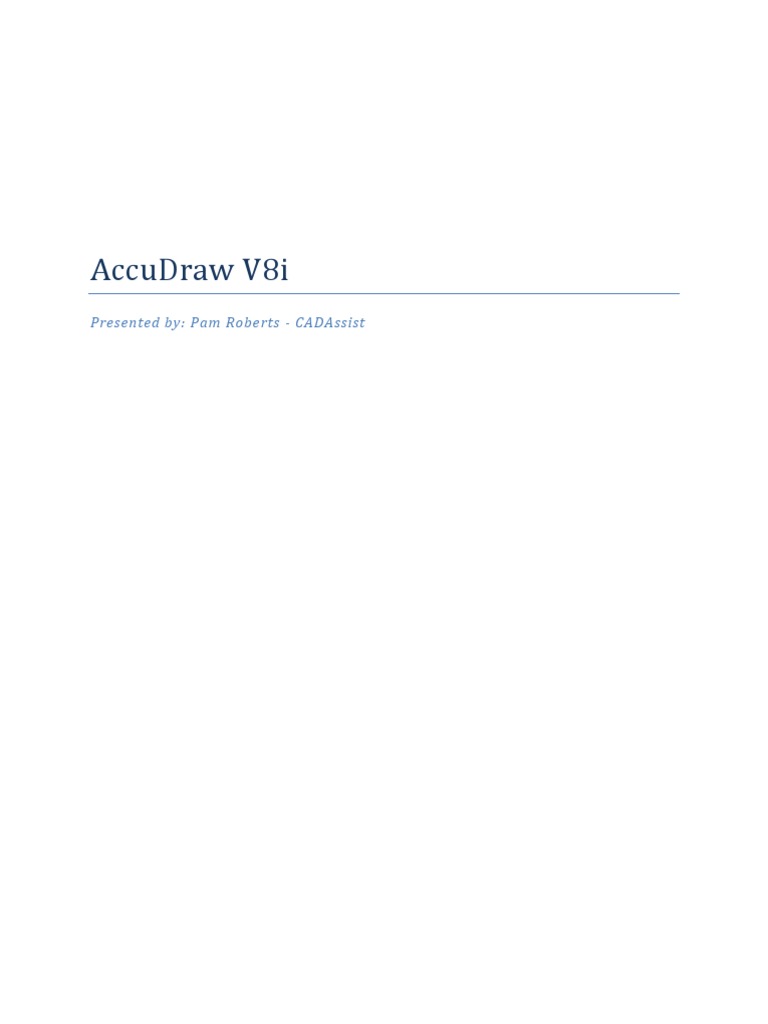 AccuDraw V8i Training Guide | PDF | Software | Computing