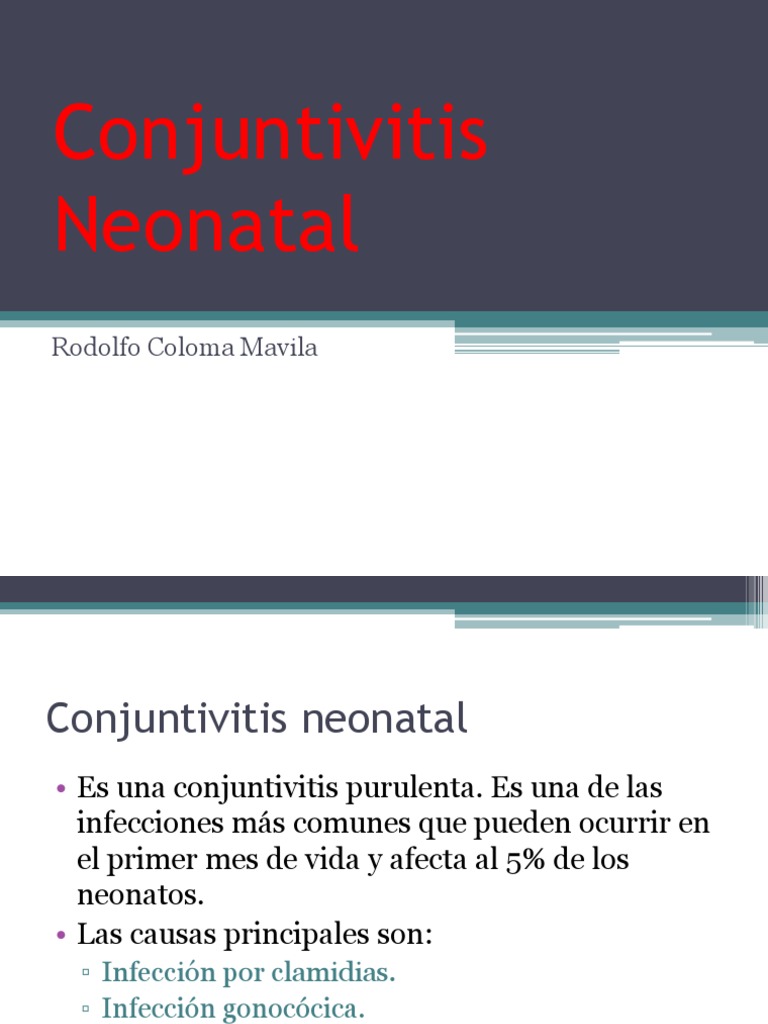 Conjuntivitis Neonatal: Causas y Tratamiento | PDF