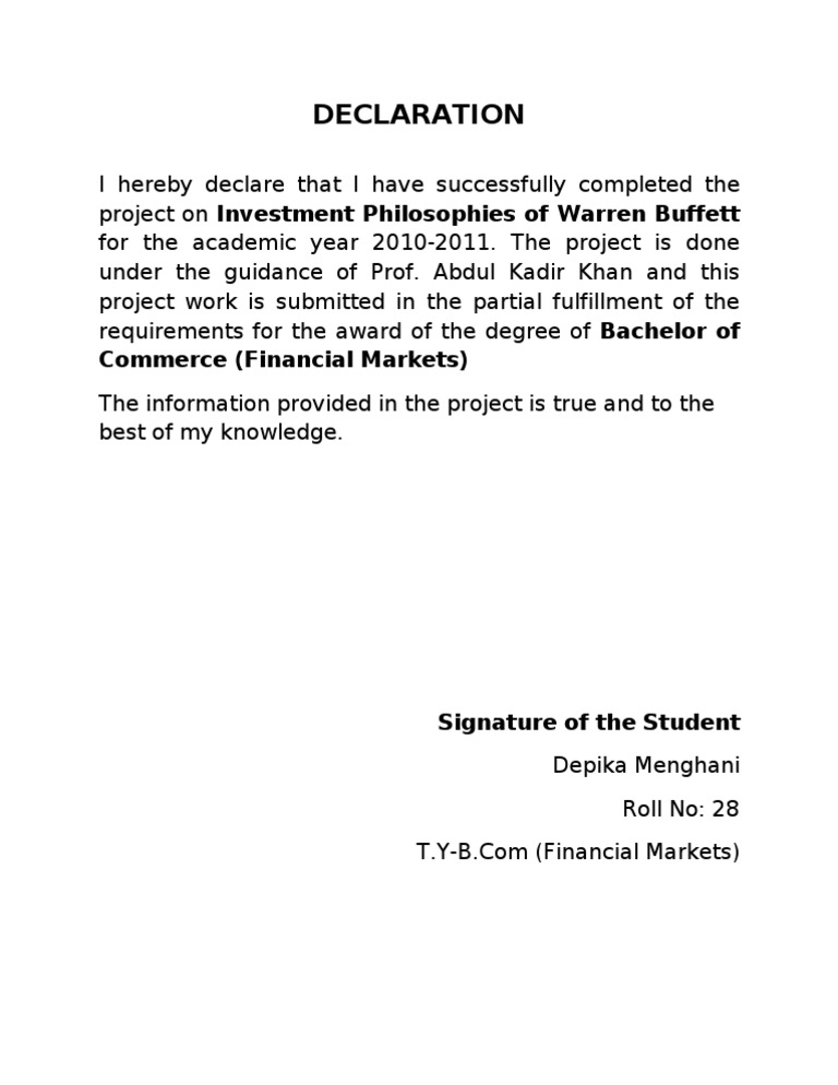 Declaration | PDF