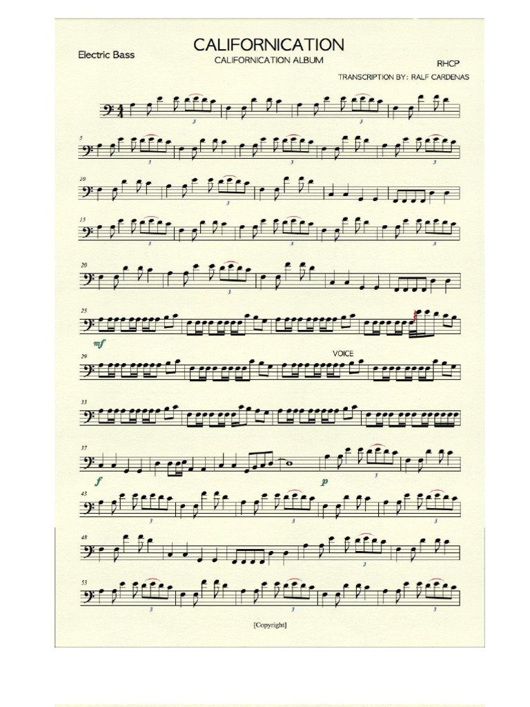 Californication Bass | PDF