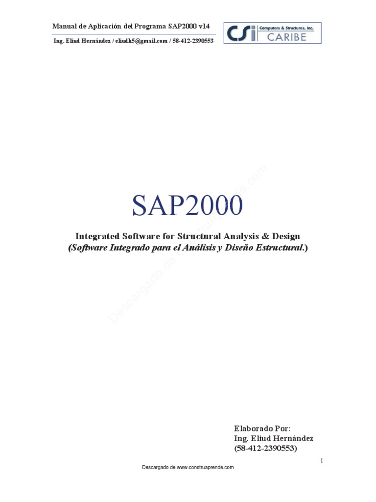 Manual de Aplicacion Del Programa Sap2000 v14 ES | PDF