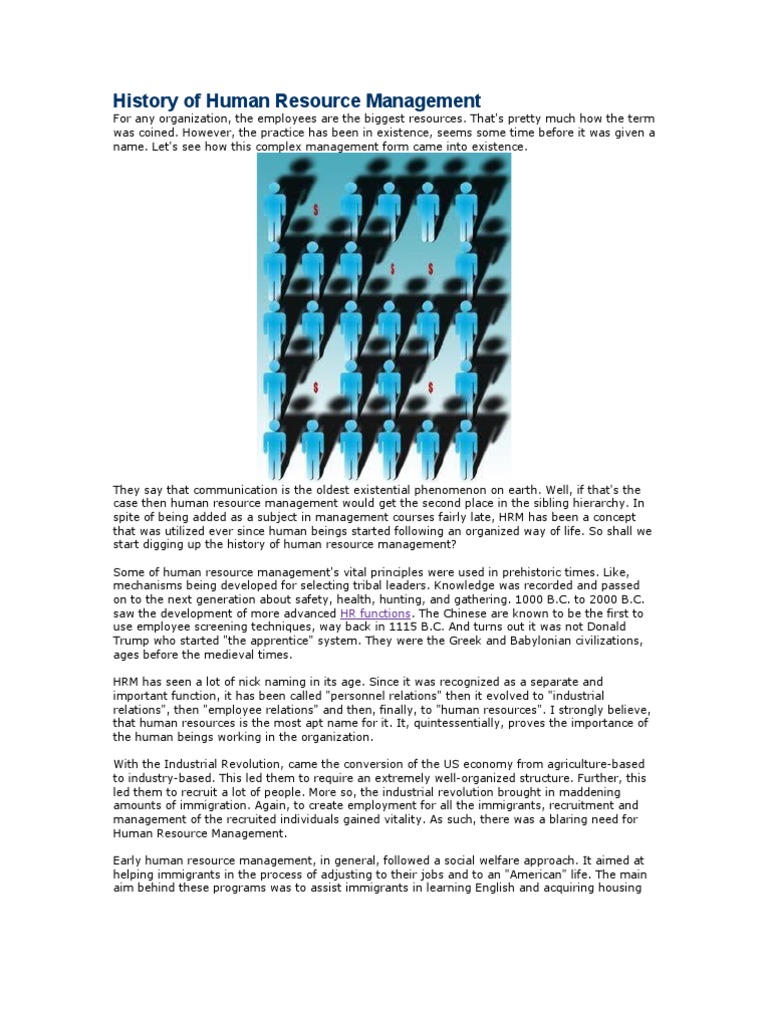 History of Human Resource Management | PDF | National Labor Relations ...