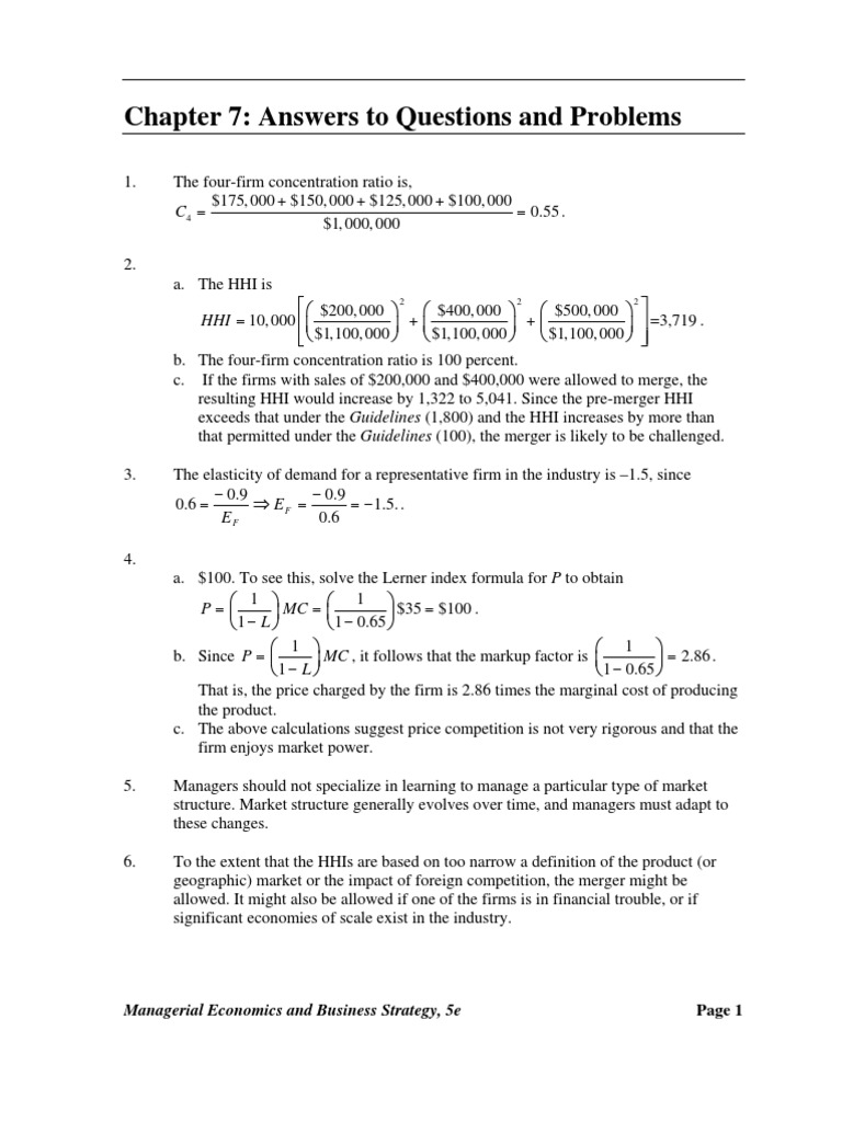 Chap 007 S | PDF | Demand | Mergers And Acquisitions