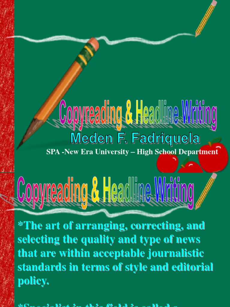 Copyreading and Headline Writing | PDF | Editing | Copy Editing