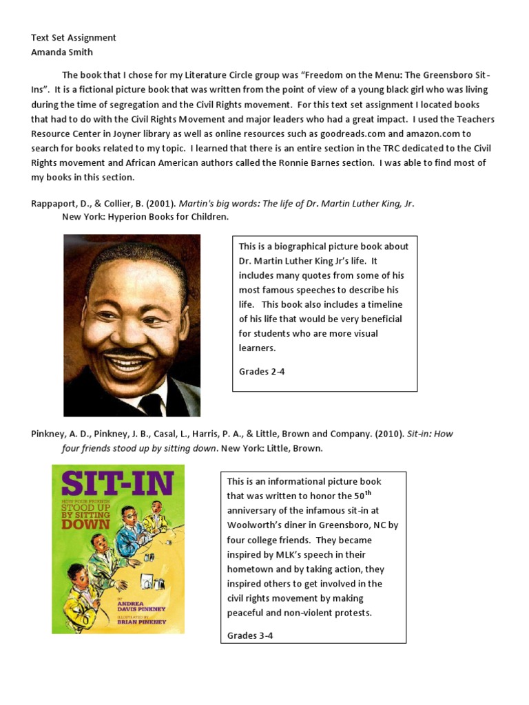 Civil Rights Movement Text Set Assignment | PDF | African American ...