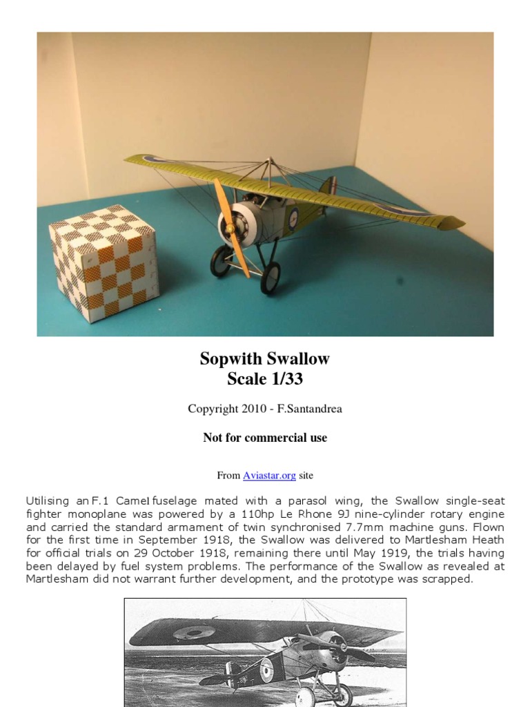 Sopwith Swallow Monoplane | PDF