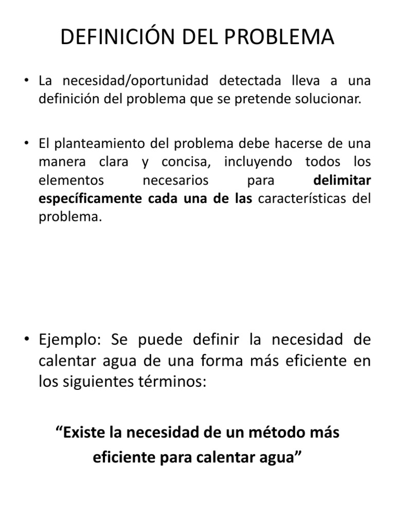 Definicion Del Problema | Planificación | Conocimiento | Prueba ...