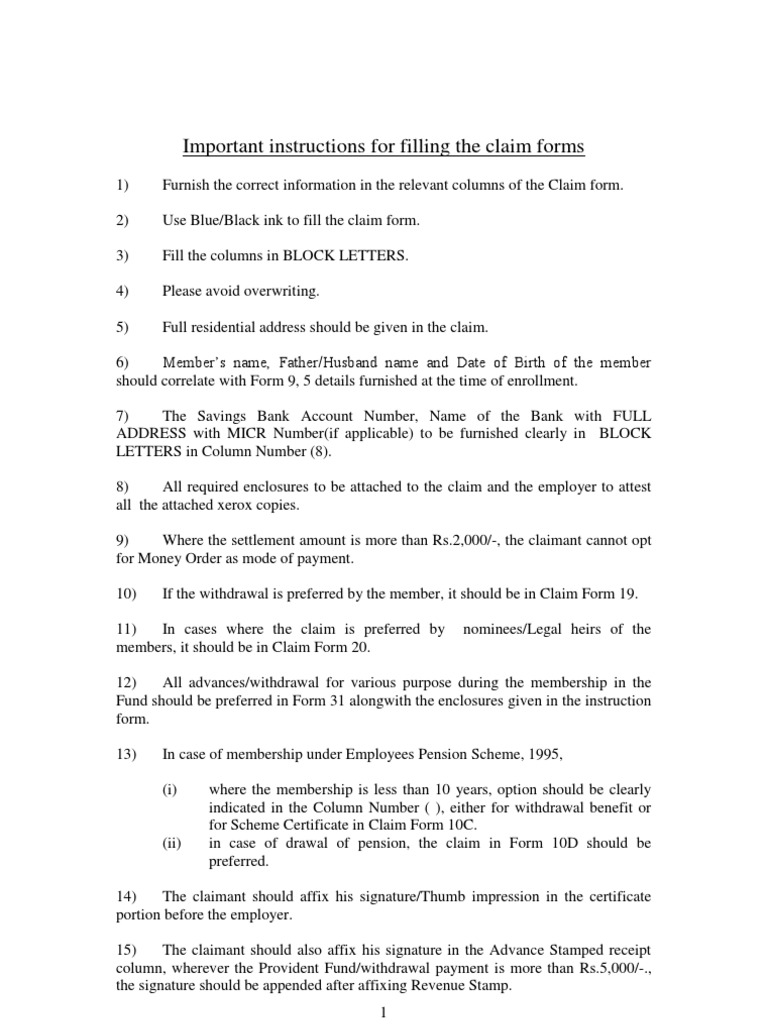 General Instructions PF | PDF | Business