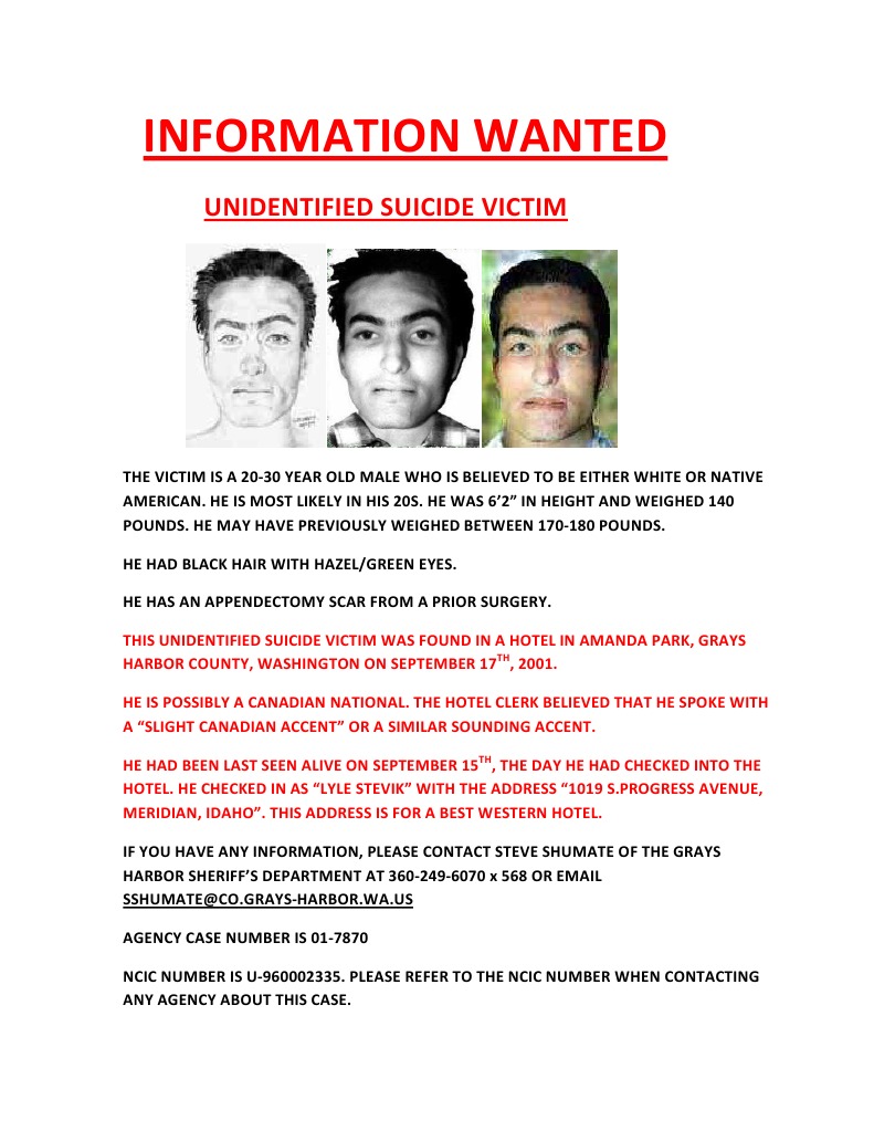 Lyle Stevik Information Wanted 2