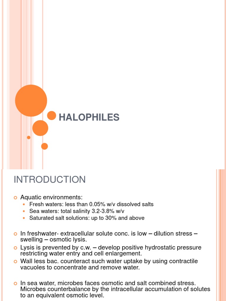 Halophiles | Osmosis | Biochemistry