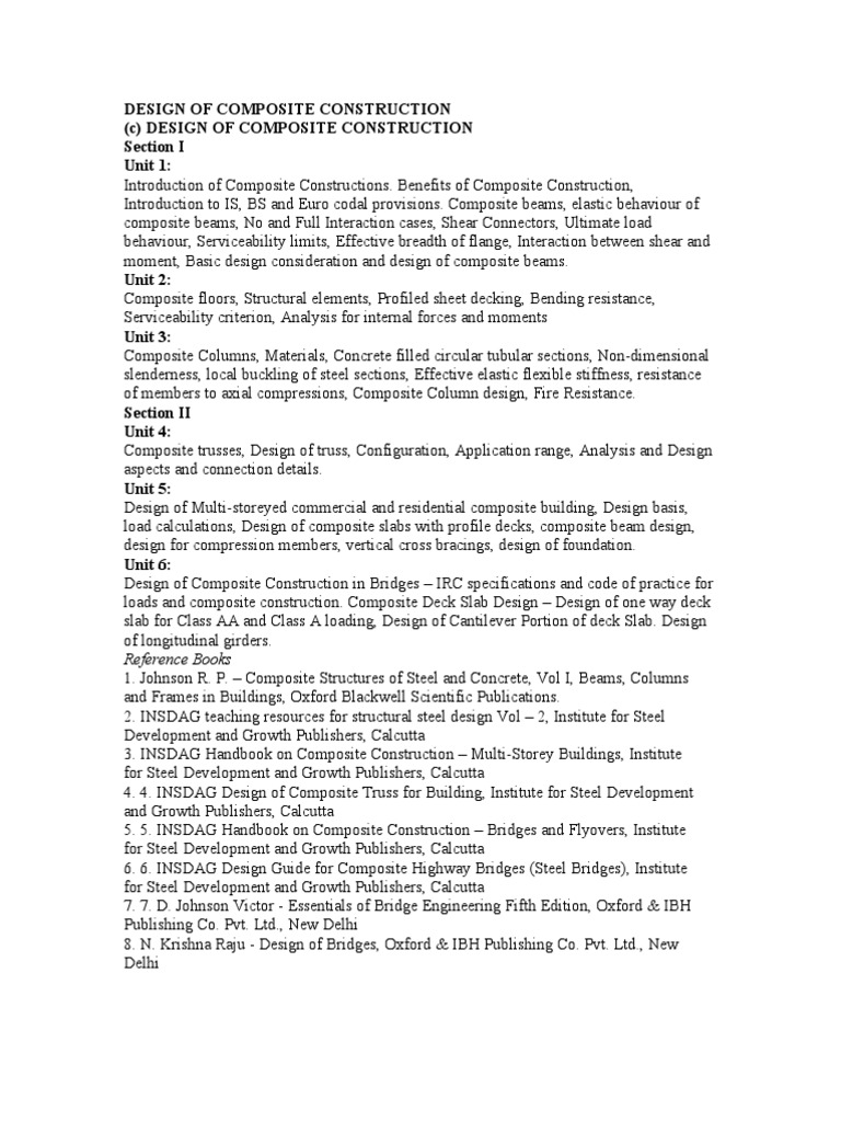 Design of Composite Construction | PDF | Beam (Structure) | Truss