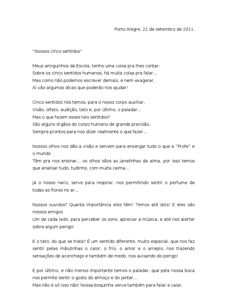 Poema 5 Sentidos | PDF