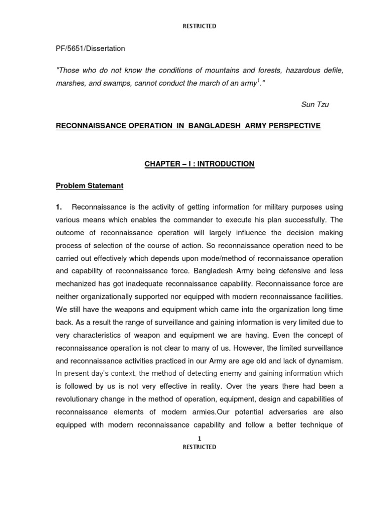 Reconnaissance Operation | PDF | Reconnaissance | Battalion