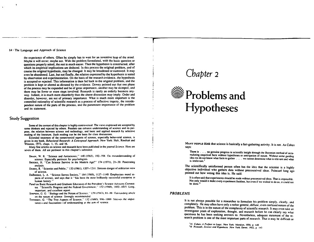 Kerlinger, Fred N. (Foundations of Behavioral Research, Ch.2) | PDF