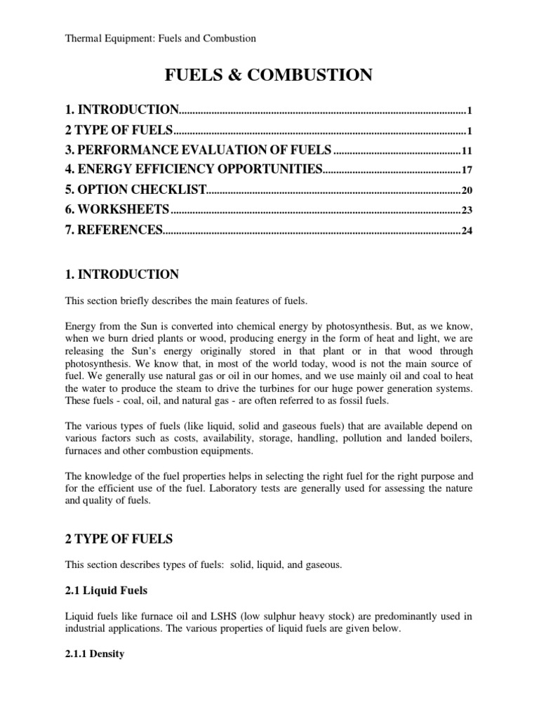 Fuels and Combustion | PDF