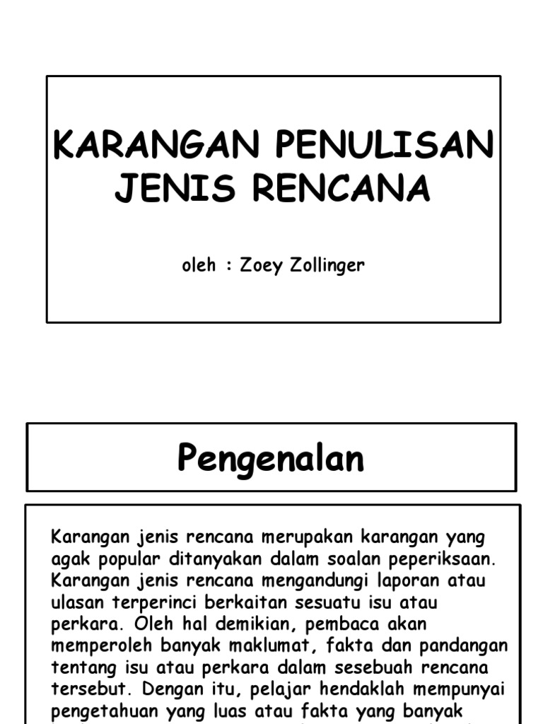 Karangan Penulisan Jenis Rencana | PDF