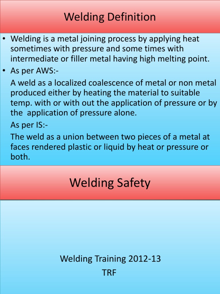 wELDING MAIN PowerPoint Presentation | PDF | Welding | Construction