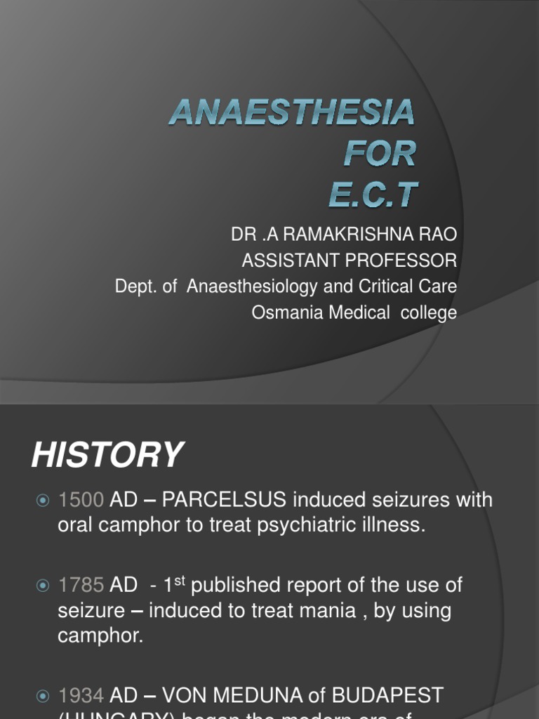 ECT History and Physiological Changes | PDF | Electroconvulsive Therapy ...