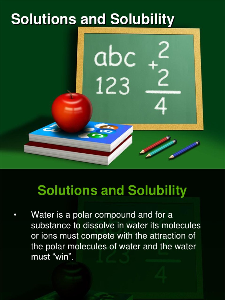 Solutions and Solubility | Solution | Solubility