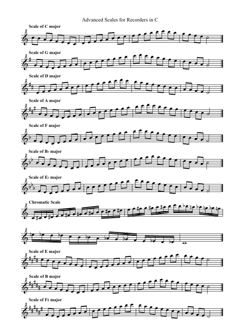 Todos Escalas - Flautas em C | PDF | Musicologia | Composições musicais