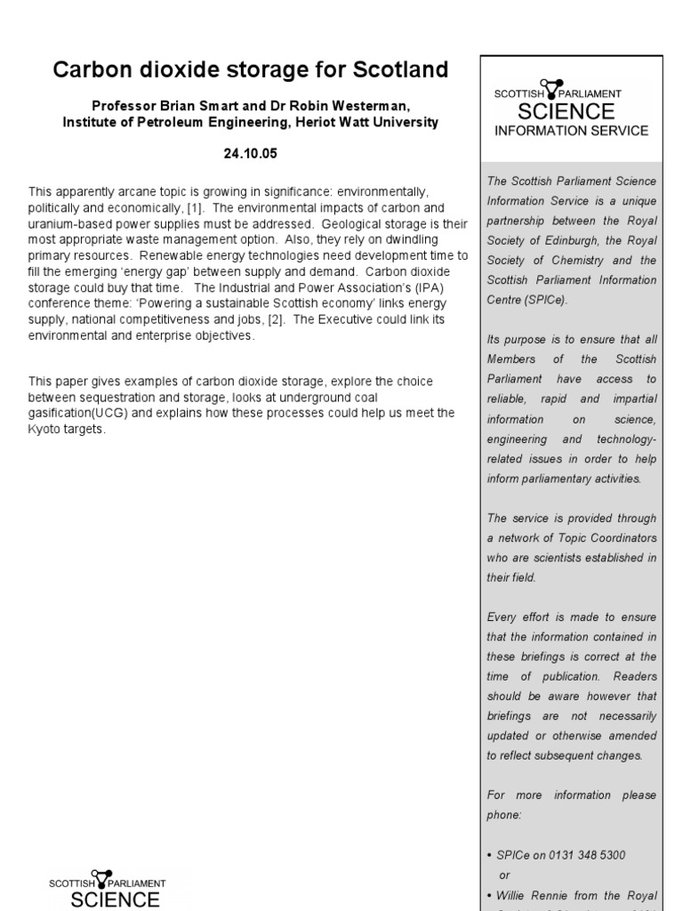 Carbon Capture Scottish Exec | PDF | Global Warming | Coal