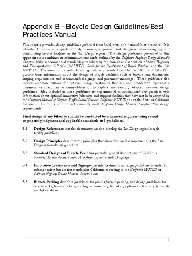 Bicycle Design Guidelines | PDF | Cycling Infrastructure | Lane