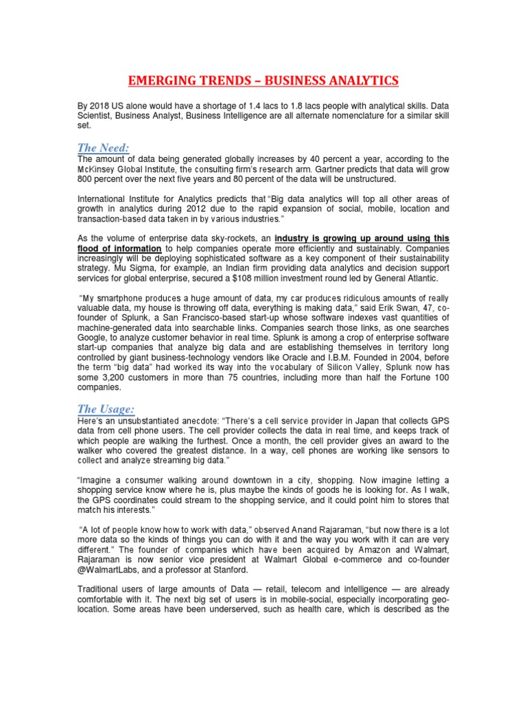 Emerging Trends Business Analytics | PDF | Analytics | Business ...
