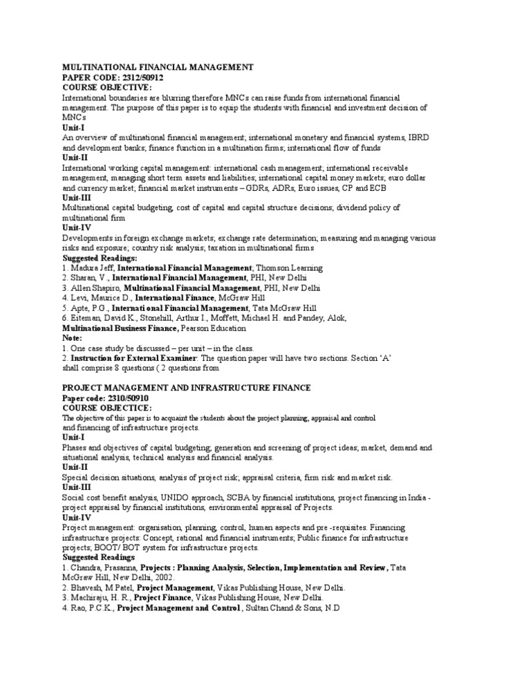 Multinational Financial Management Overview | PDF | Financial Markets ...