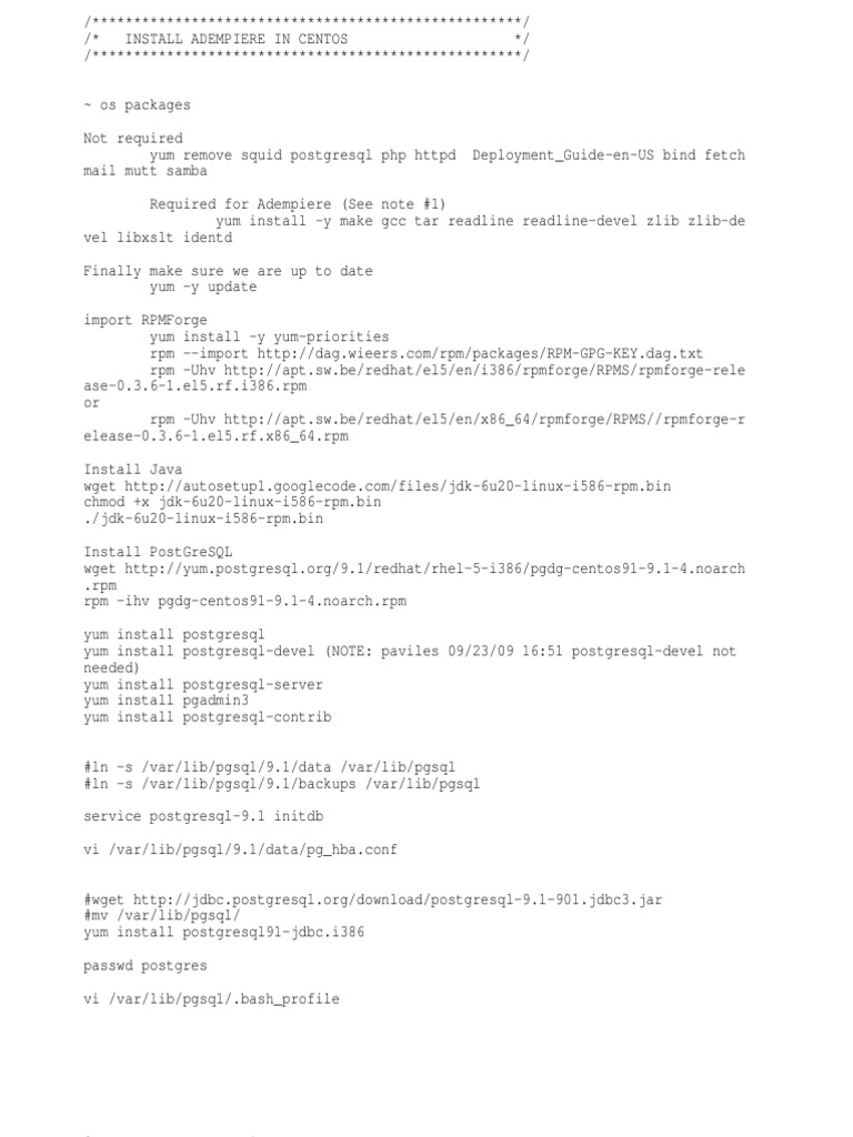 Adempiere Centos Install | PDF | Free Software | Computer Engineering