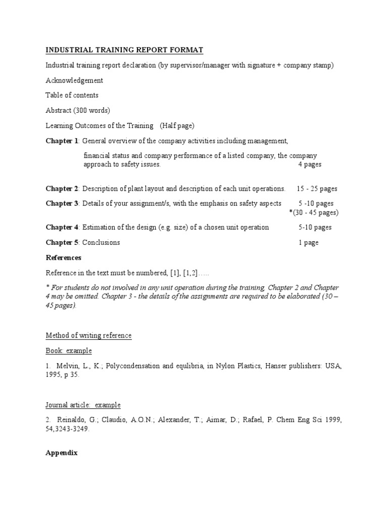 Industrial Training Report Guidelines | PDF | Technology & Engineering