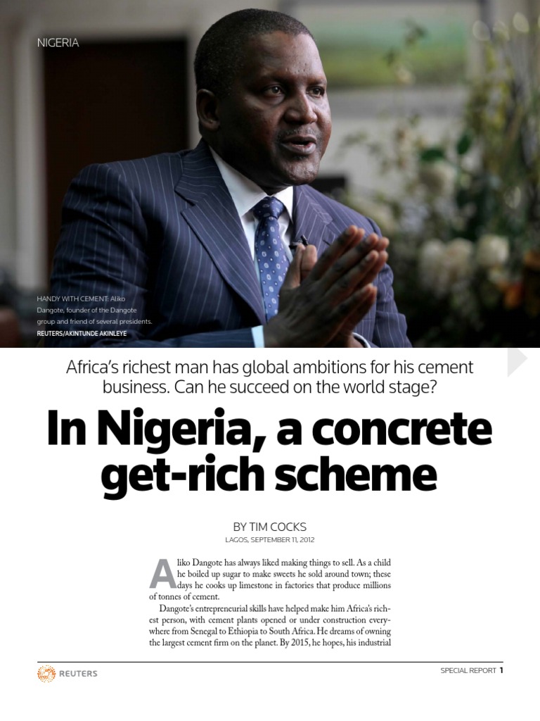 In Nigeria, A Concrete Get-Rich Scheme - The Dangote Story | PDF