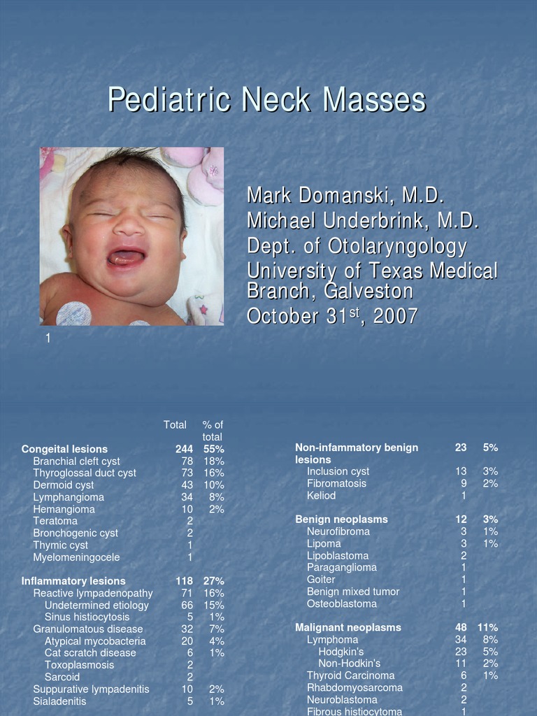 Best Pediatric Neck Masses | PDF | Neoplasms | Benign Tumor