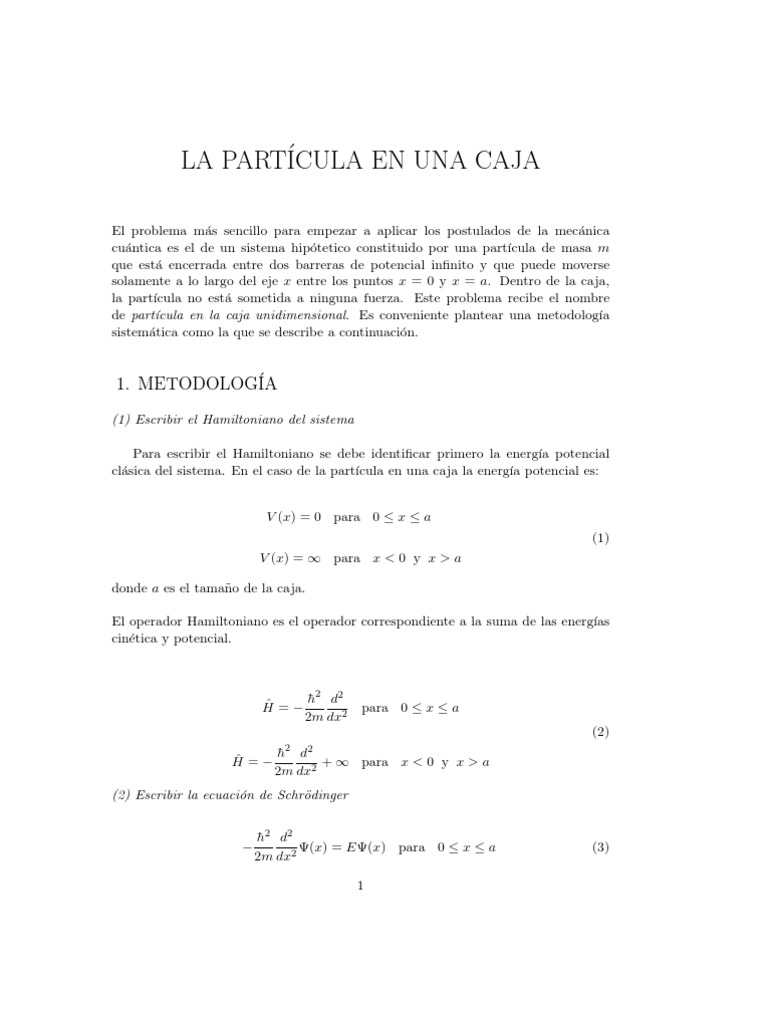 Particula en Una Caja | PDF | Teorías cientificas | Objetos matemáticos