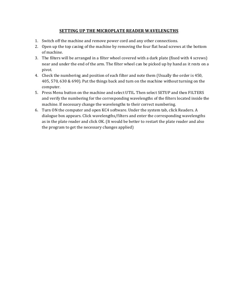 Setting Up Microplate Reader Filters | PDF