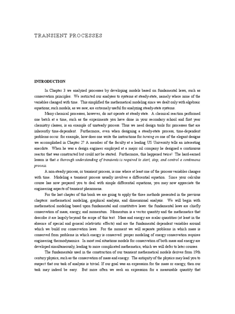 Transient Processes: Process | PDF | Equations | Quantity