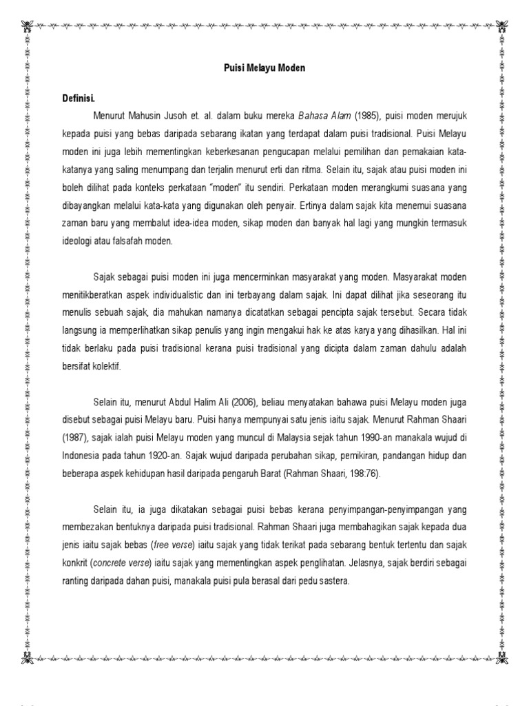 Puisi Melayu Moden | PDF