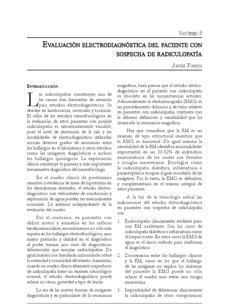 Emg Radiculo | PDF | Electromiografia | Nervio