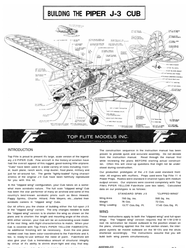 Piper J-3 Cub | PDF | Plywood | Fuselage
