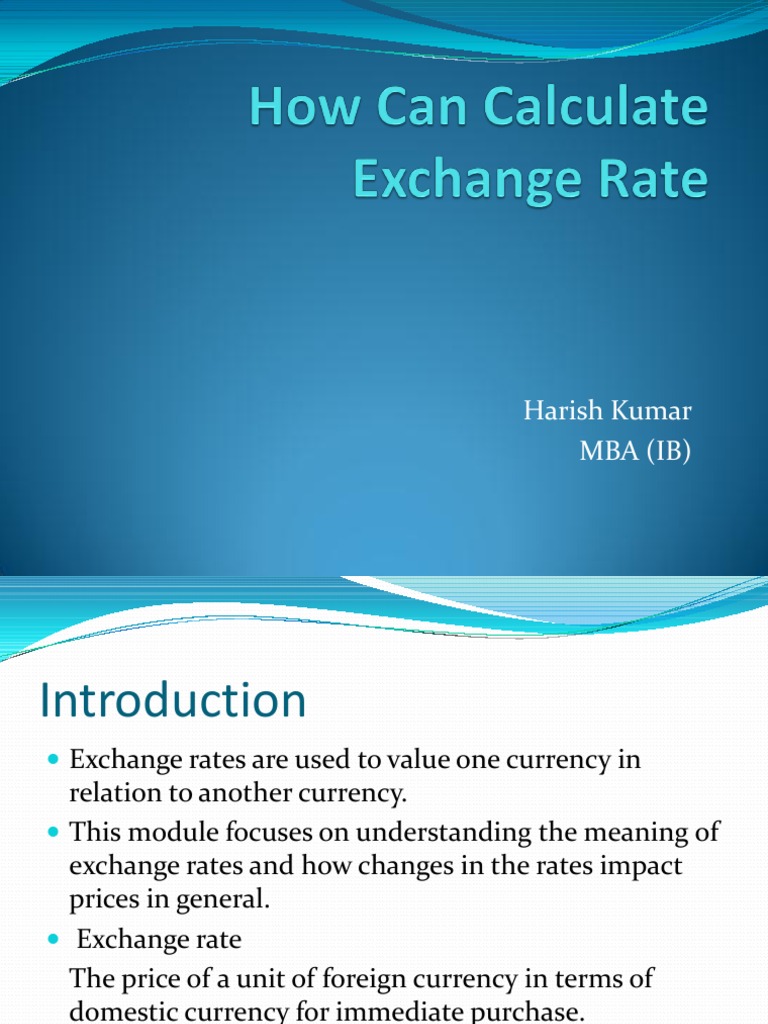 How Can Calculate Exchange Rate | PDF | Exchange Rate | Fixed Exchange ...