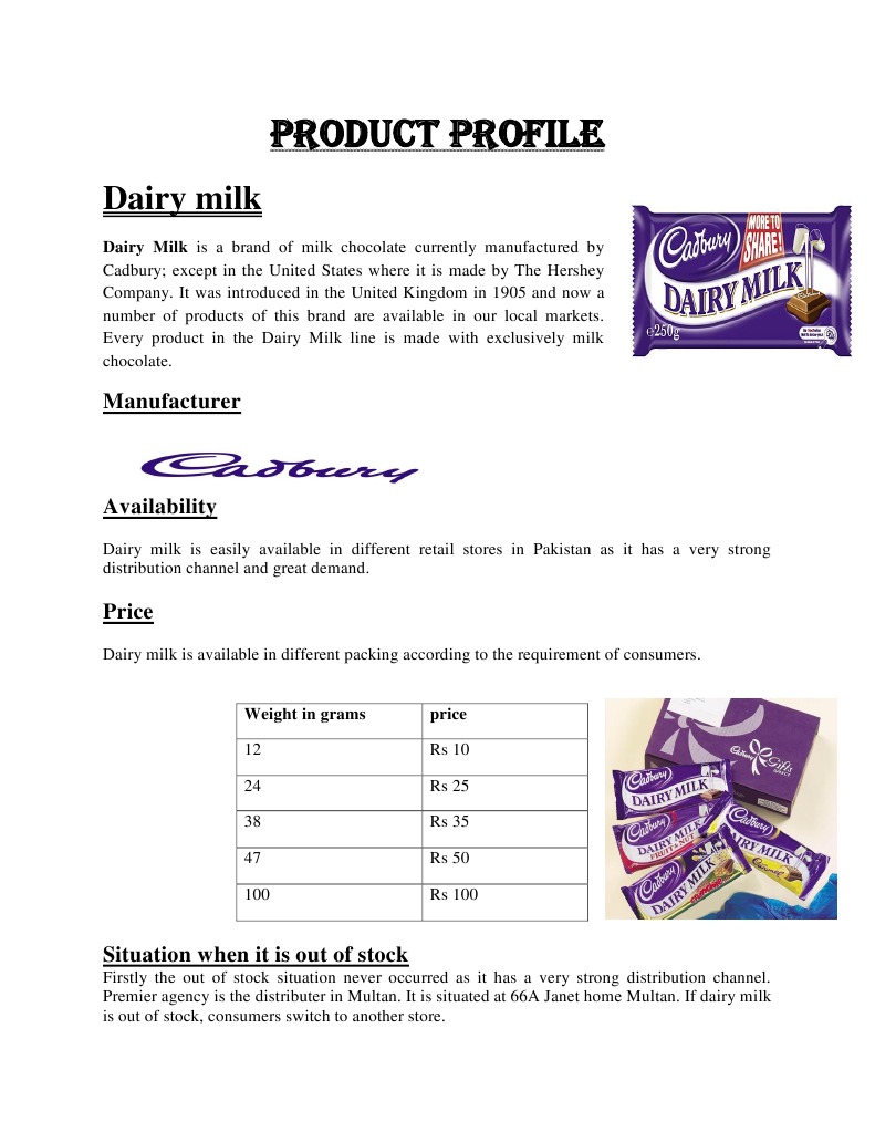Product Profile of Fast Consuming Goods | Download Free PDF | Milk | Brand