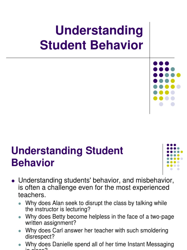 Understanding Student Behavior | PDF | Anger | Self Esteem