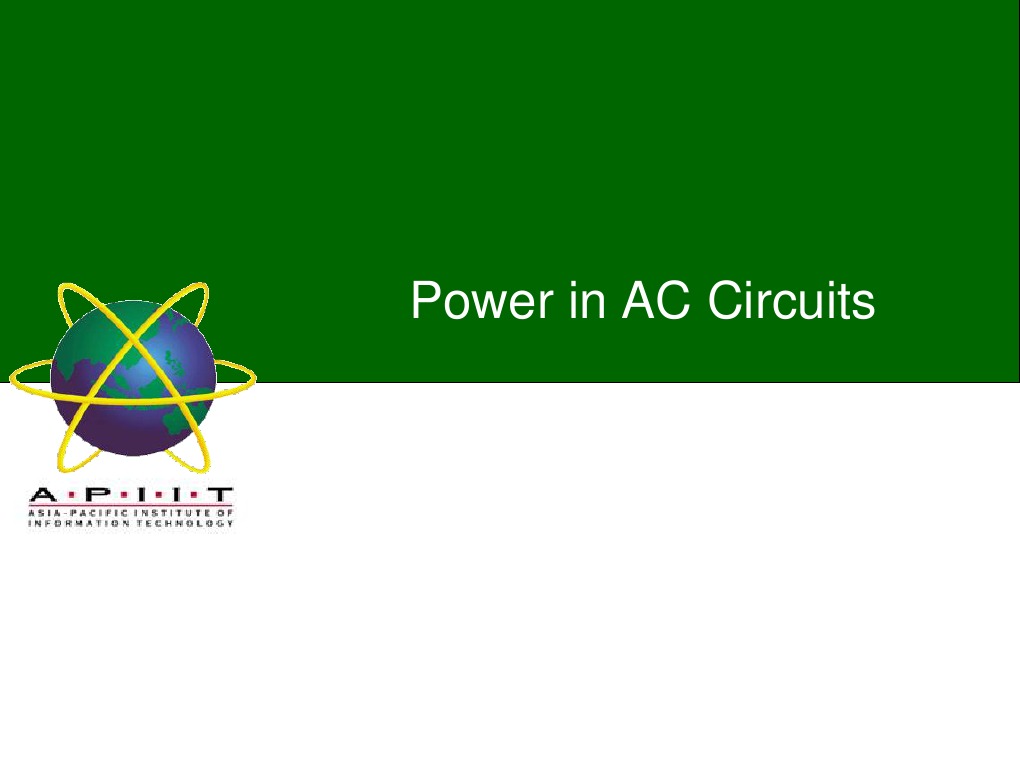Power in Ac | PDF | Ac Power | Electric Power